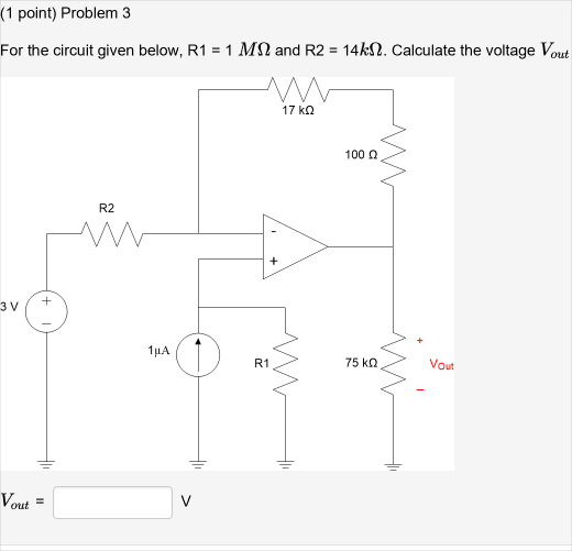 Solved (1 point) Problem 3 For the circuit given below. R1-1 | Chegg.com