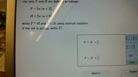 Solved The sets F and H are defined as follows: F = {w | w | Chegg.com
