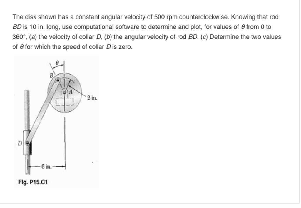 Solved The disk shown has a constant angular velocity of 500 | Chegg.com