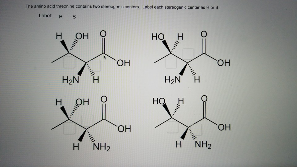 Solved The amino acid threonine contains two stereogenic | Chegg.com