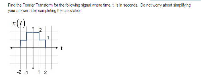 Solved Find the Fourier Transform for the following signal | Chegg.com