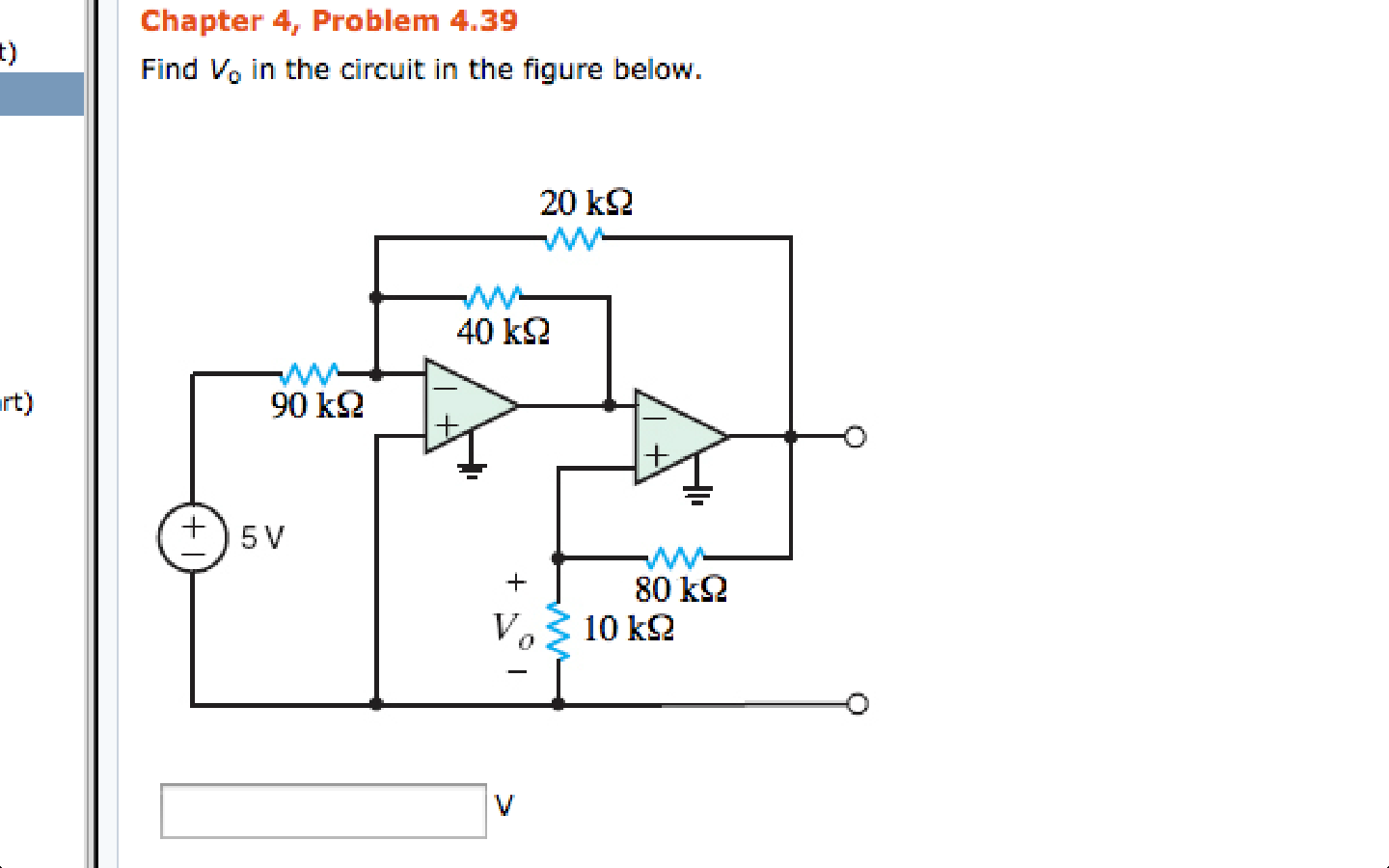 Solved Find V0 in the circuit in the figure below | Chegg.com