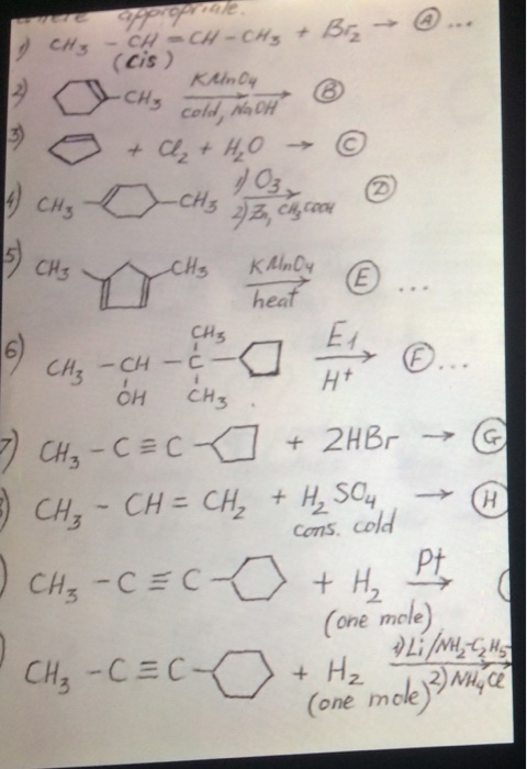 Solved (cis) Cold CH CH -CH -C OH CH c 2HBr H, sal Cons. Co | Chegg.com
