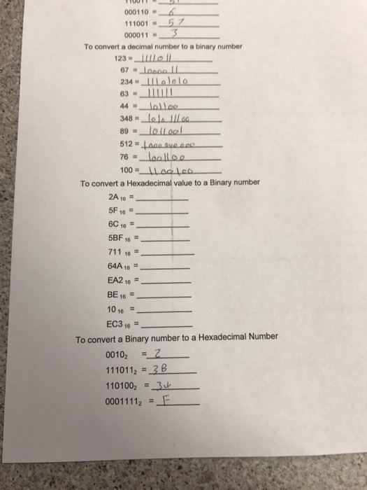 Solved 000110 111001 57 000011 To convert a decimal number | Chegg.com