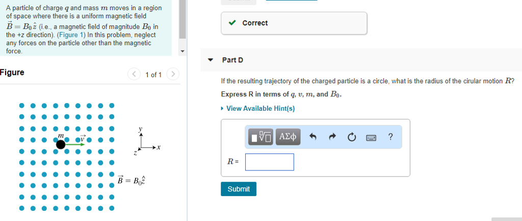 Solved A particle of charge qand mass m moves in a region of | Chegg.com