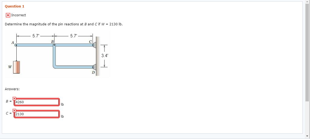 Solved Question 1 Incorrect Determine The Magnitude Of The