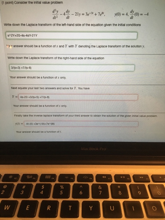 Solved Consider the initial value problem d^2y/dt^2 - 4 | Chegg.com