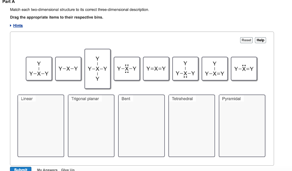 Solved Part A Match each two-dimensional structure to its | Chegg.com