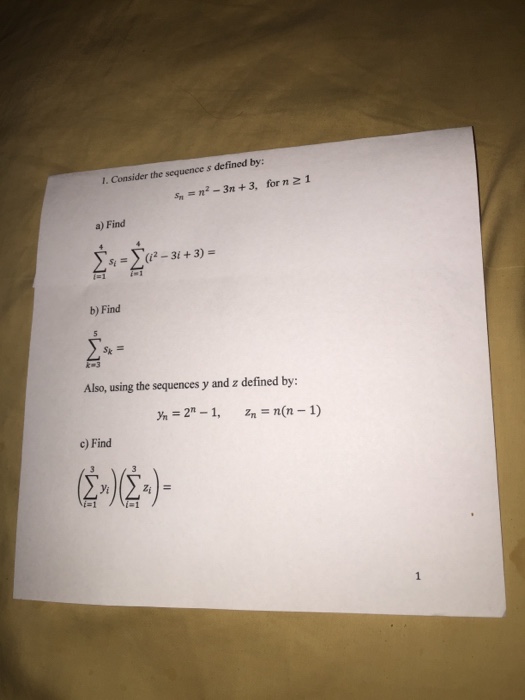 Solved Consider the sequence s defined by: s-n = n^2 - 3n + | Chegg.com