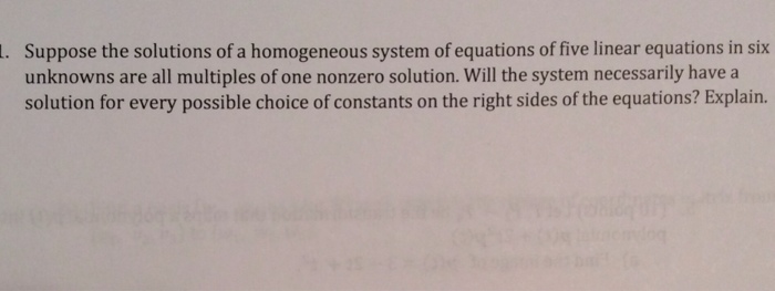 Solved Suppose The Solutions Of A Homogeneous System Of
