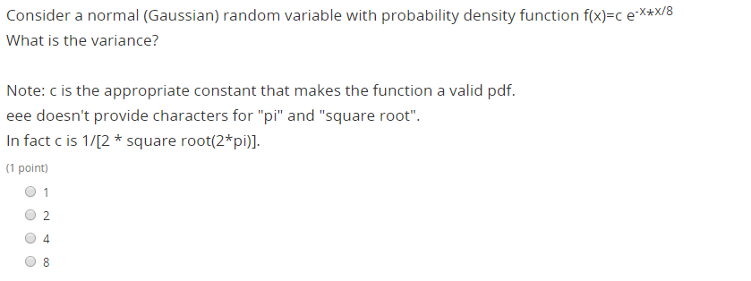 Solved Consider a normal (Gaussian) random variable with | Chegg.com