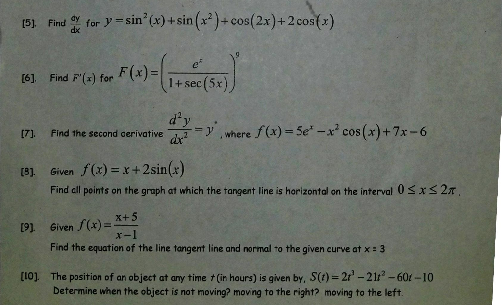 Solved Find dy/dx for y = sin^2 (x) + sin(x^2) + cos (2x) + | Chegg.com
