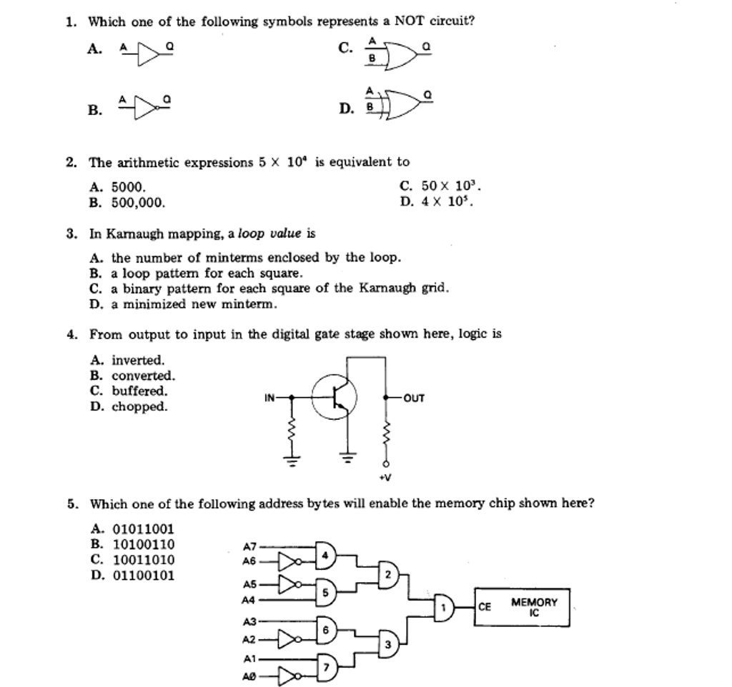Solved Which one of the following symbols represents a NOT | Chegg.com