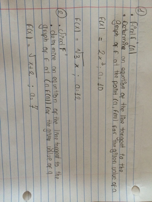 Solved Find f' cal Determine an equation of the line | Chegg.com
