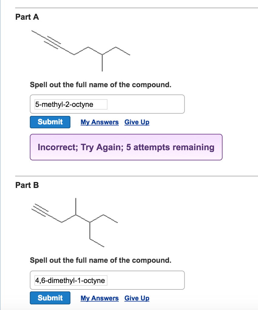 Solved Part A Spell out the full name of the compound. | Chegg.com