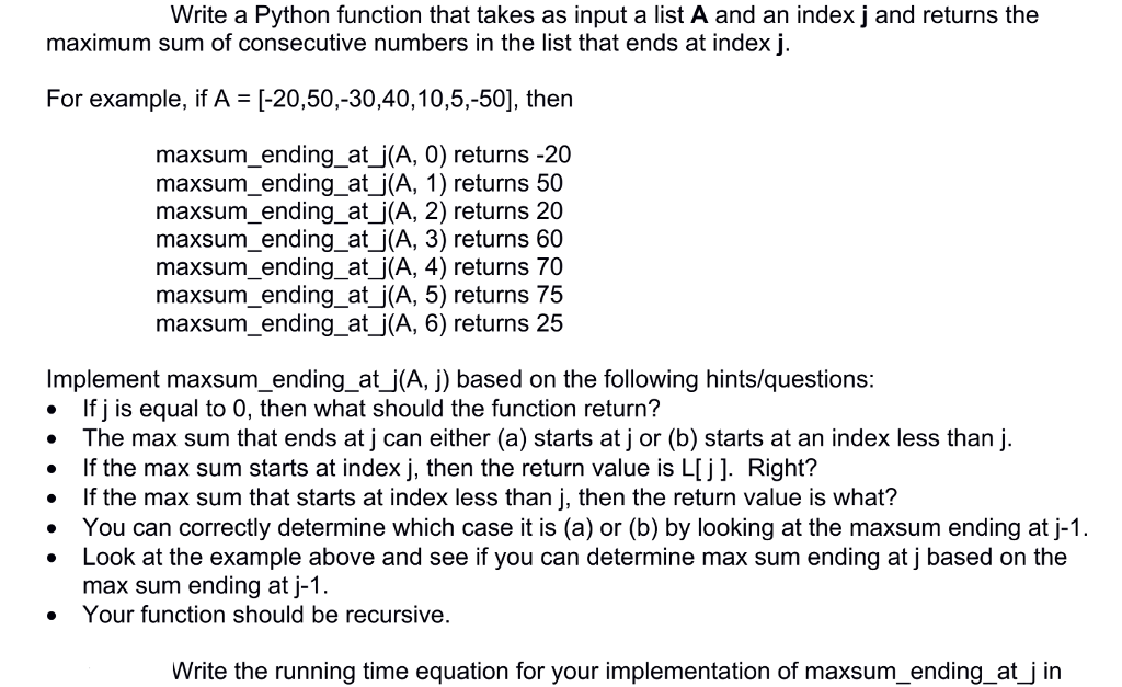 Solved Write a Python function that takes as input a list A | Chegg.com