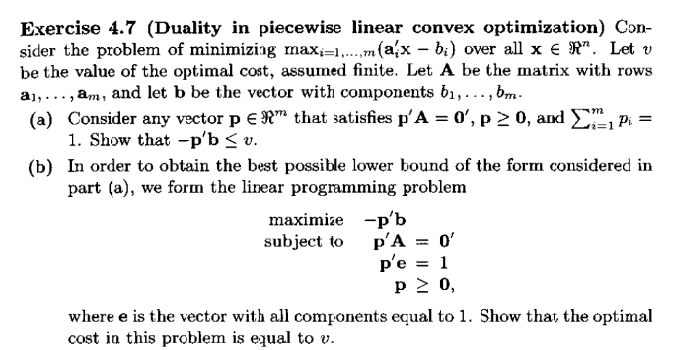 Duality In Piecewise Linear Convex Optimization