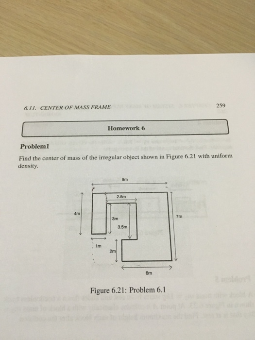 Solved Find the center of mass of the irregular object shown | Chegg.com