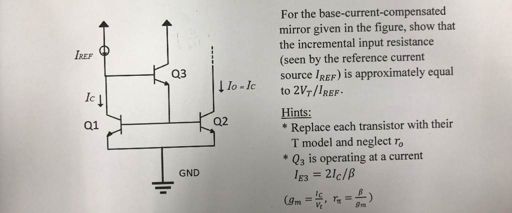 Solved For the base-current-compensated mirror given in the | Chegg.com