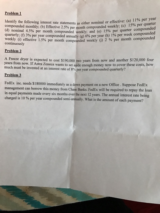 Solved Identify the following interest rate statements as | Chegg.com