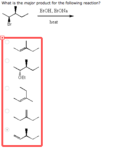 Solved What is the major product for the following reaction? | Chegg.com