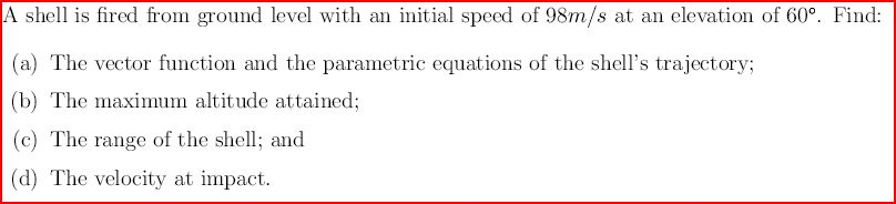 Solved A shell is fired from ground level with an initial | Chegg.com