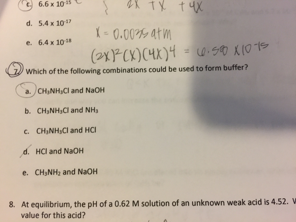 Solved Which Of The Following Combinations Could Be Used To