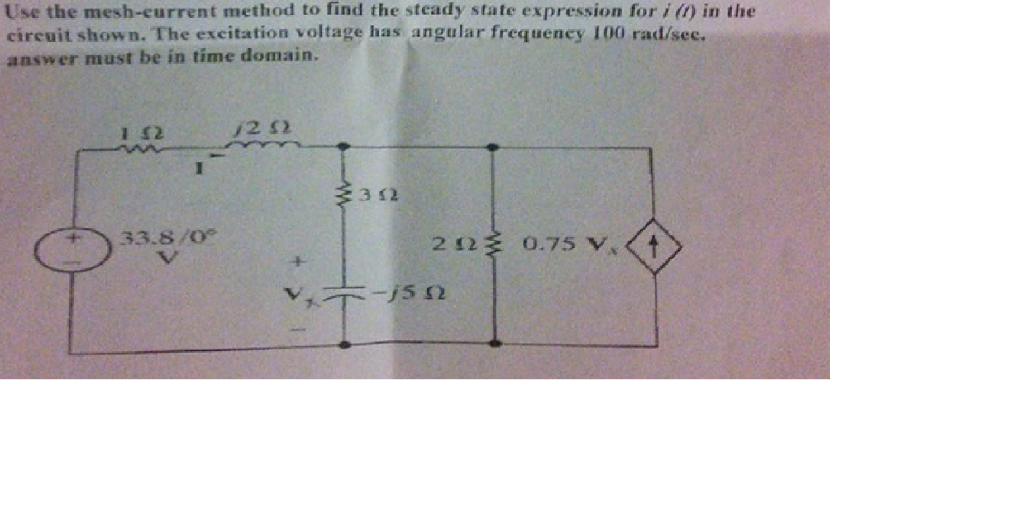 Solved Use the mesh-current method to find the steady state | Chegg.com