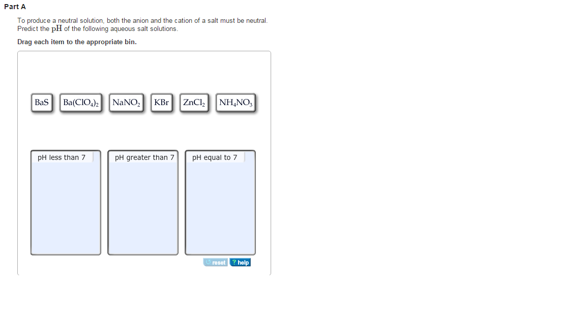 Solved To produce a neutral solution, both the anion and the | Chegg.com