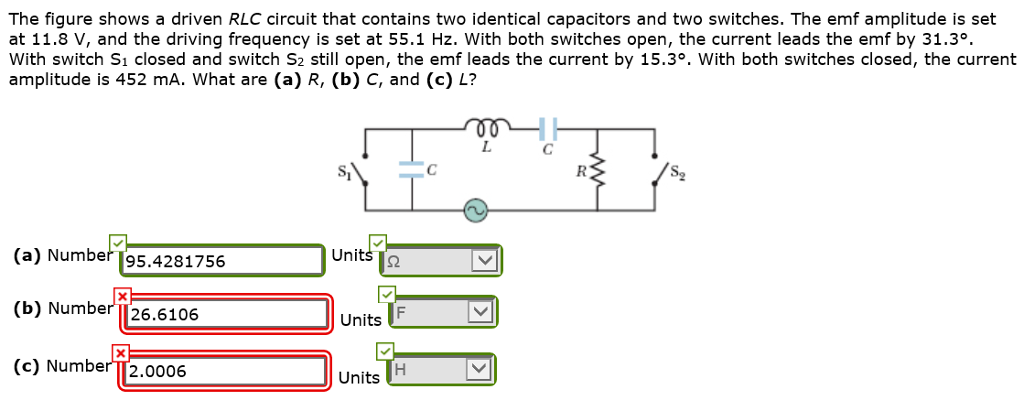 Solved The figure shows a driven RLC circuit that contains | Chegg.com