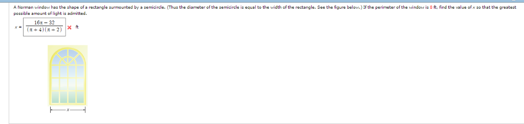 Solved A Norman window has the shape of a rectangle | Chegg.com