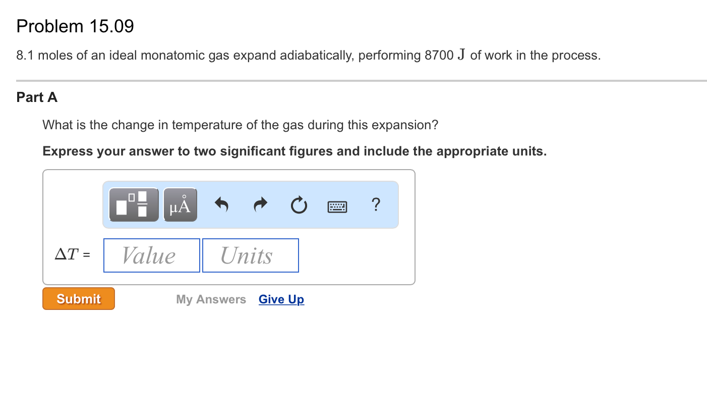 Solved Moles of an ideal monatomic gas expand adiabatically, | Chegg.com