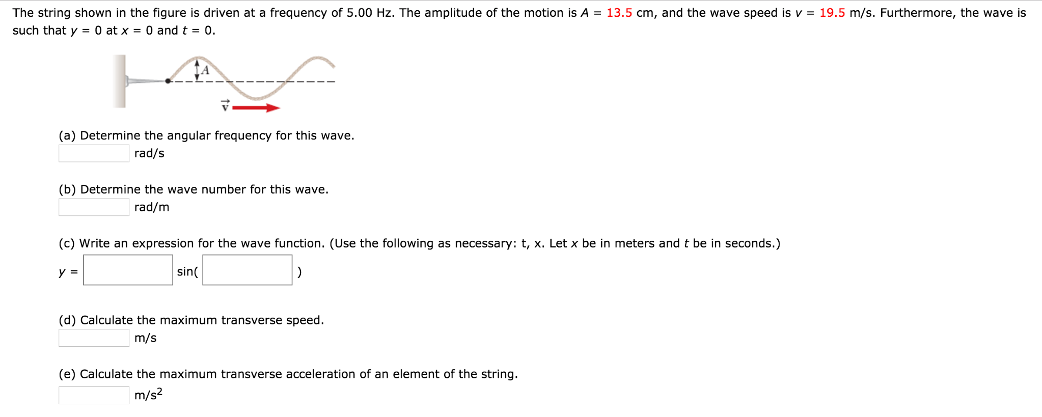 Solved The string shown in the figure is driven at a | Chegg.com