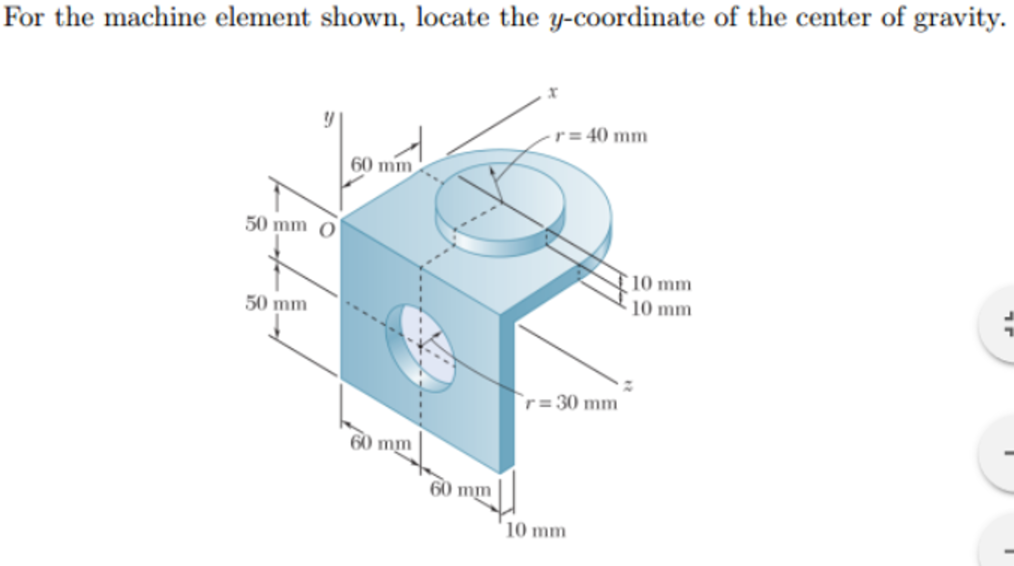 Solved For the machine element shown, locate the | Chegg.com