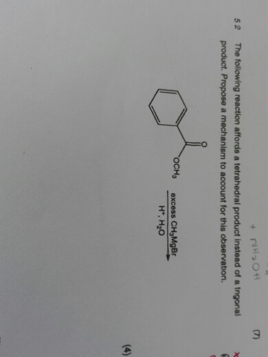 Solved The following reaction affords a tetrahedral product | Chegg.com