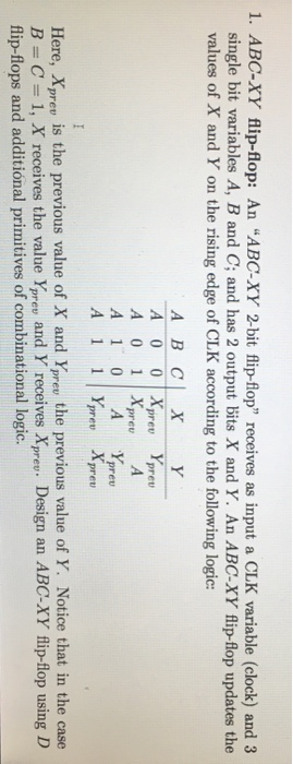 Solved ABC-XY flip-flop: An "ABC-XY 2-bit flip-flop" | Chegg.com
