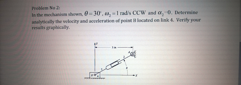 Solved Problem No 2: In the mechanism shown, ?-30°,02 = 1 | Chegg.com