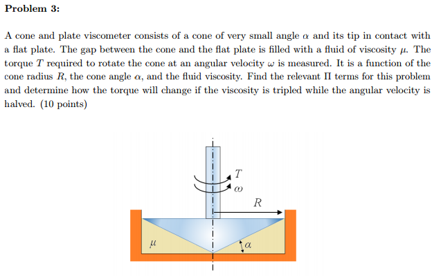 Solved A cone and plate viscometer consists of a cone of | Chegg.com