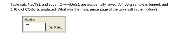 Solved Table salt, NaCl(s), and sugar, C12H22O11(s), are | Chegg.com