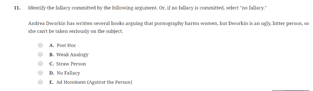 Solved Identify the fallacy committed by the following | Chegg.com