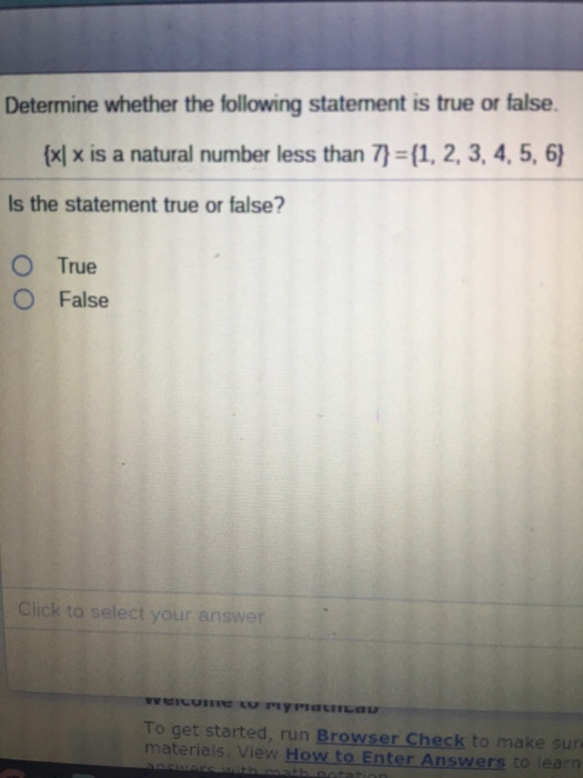 Solved Determine whether the following statement is true or | Chegg.com