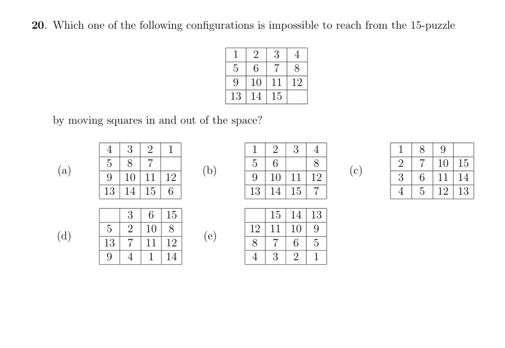 19. Which one of the following configurations is | Chegg.com