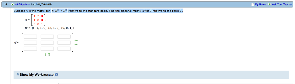 Solved Suppose A is the matrix for T: R^3 rightarrow R^3 | Chegg.com