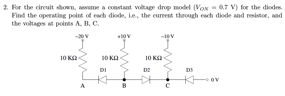 Solved For the circuit shown, assume a constant voltage drop | Chegg.com