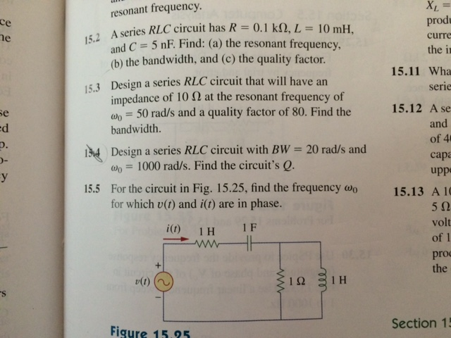 Solved A series RLC circuit has R = 0.1 k omega, L= 10 mH | Chegg.com