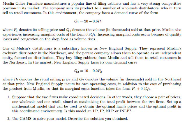Operations Research from Optimization Modeling with | Chegg.com