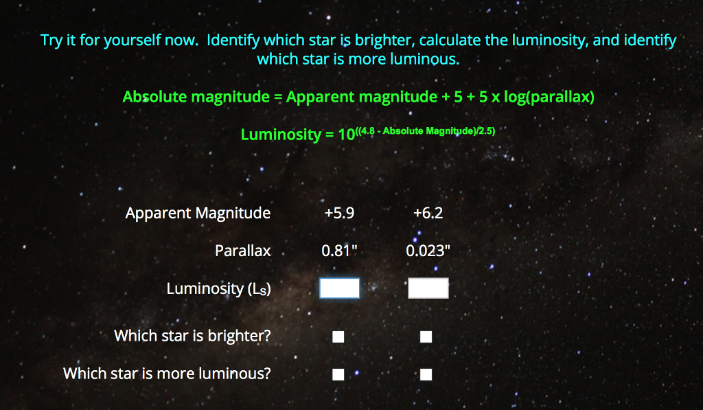 Solved Try it for yourself now. Identify which star is | Chegg.com