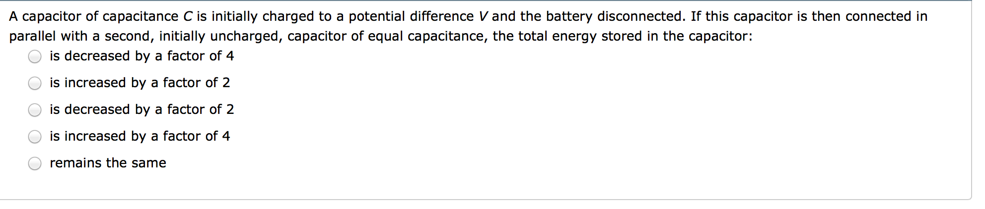 Solved A capacitor of capacitance C is initially charged to | Chegg.com