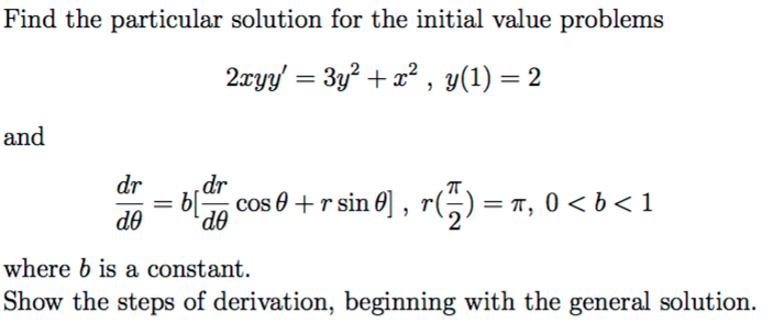 Solved Find the particular solution for the initial value | Chegg.com