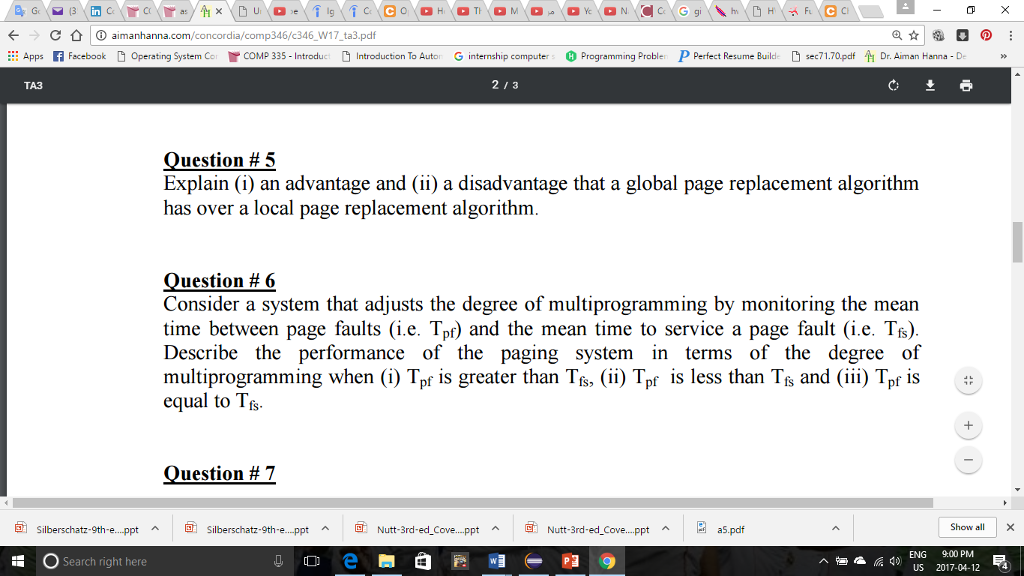 Solved C aimanhanna.com concordia/comp346/c346 W17 ta3.pdf | Chegg.com